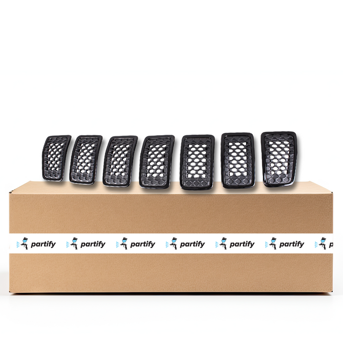Jeep Cherokee OEM Grille Black Frame With Black Insert 7 Piece Set - 6 ...