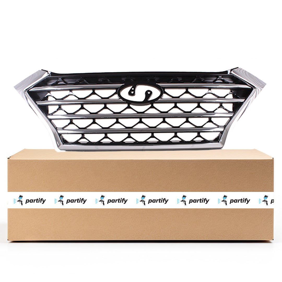 2019-2021 Hyundai Tucson Grille Silver Trim Assembly - HY1200233 — Partify